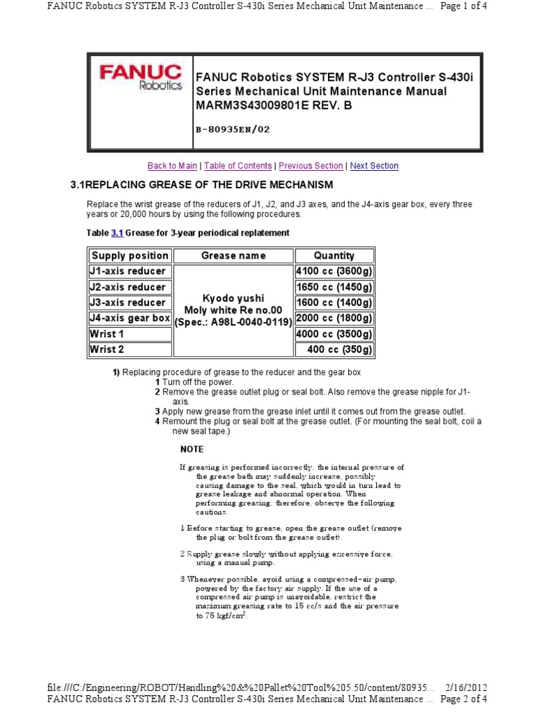 FANUC Robotics SYSTEM R-J3 Controller S-430i Series Mechanical Unit ...