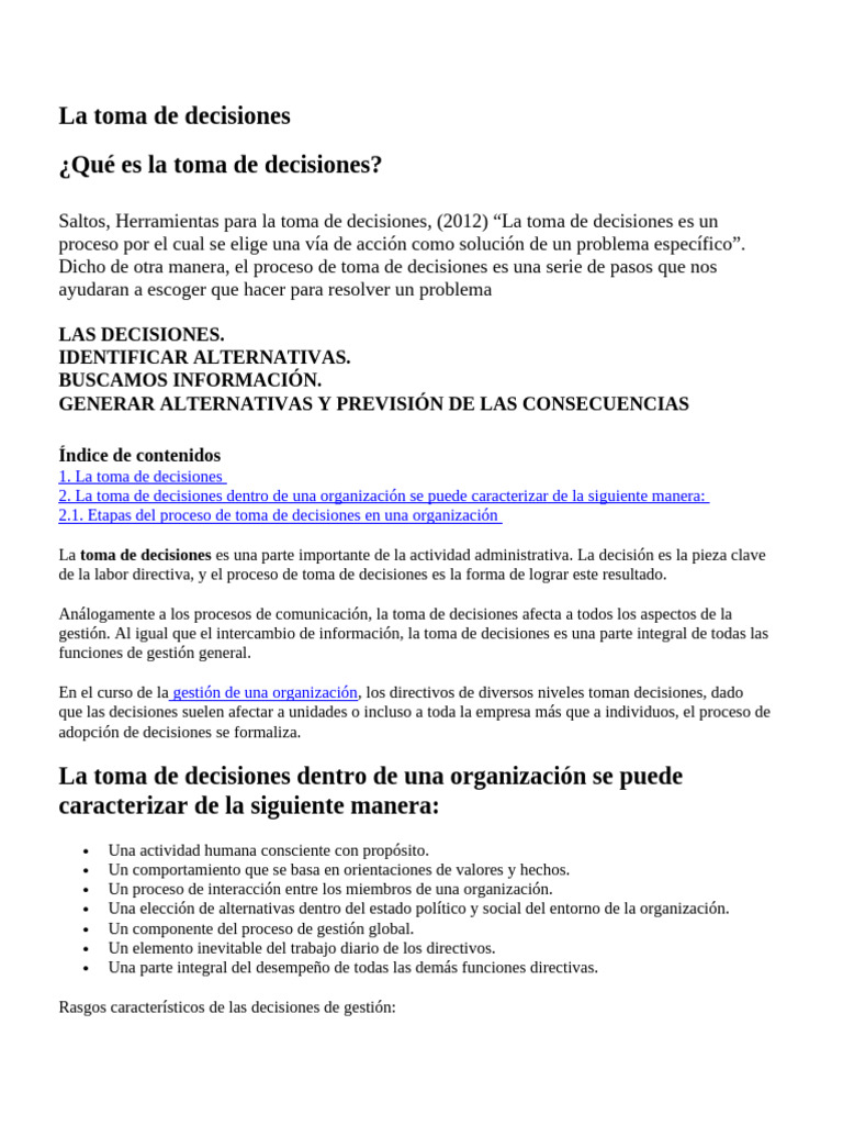 La Toma de Decisiones | PDF | Toma de decisiones | Platón