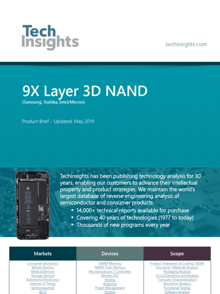 【TechInsights】1905-9X Layer 3D NAND Product | PDF | Flash Memory ...