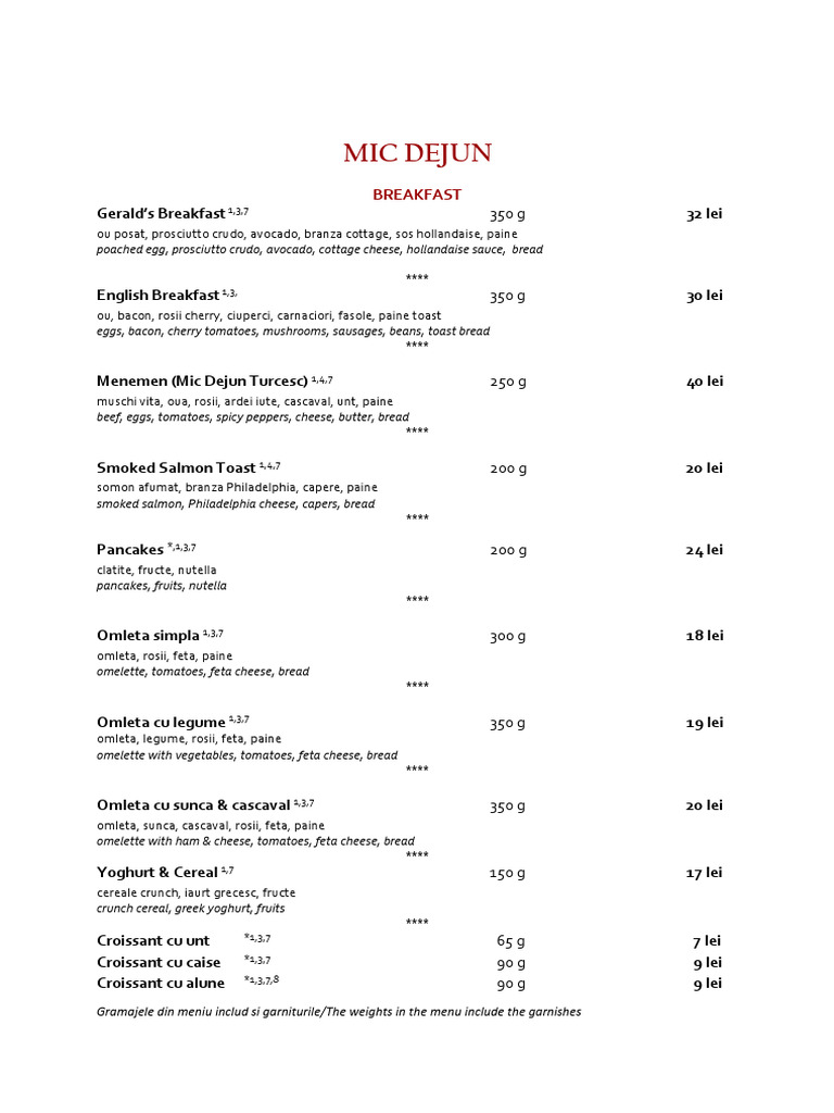 Geralds Hotel Restaurant Menu A La Carte | PDF | Salad | Hamburgers