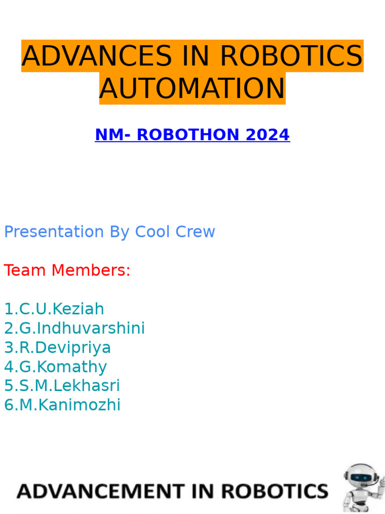 Advances in Robotics Automation | PDF