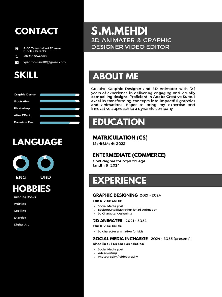 2D Animator & Graphic Designer Profile | PDF