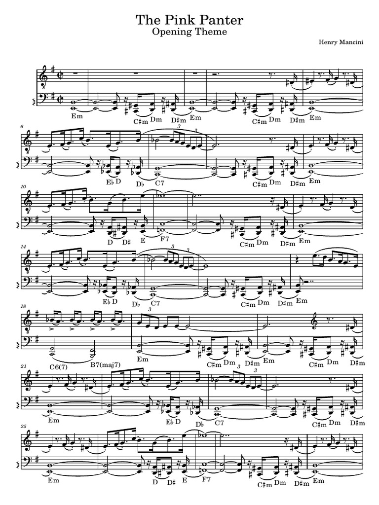 The Pink Panter Opening Theme | PDF