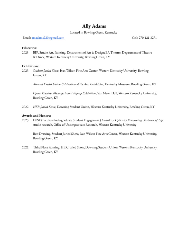 ADAMS - Working Resume ART | PDF