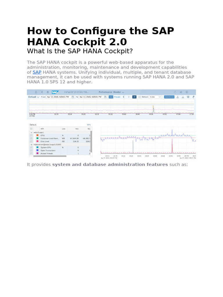 How To Configure The SAP HANA Cockpit 2 | PDF | User (Computing) | Databases