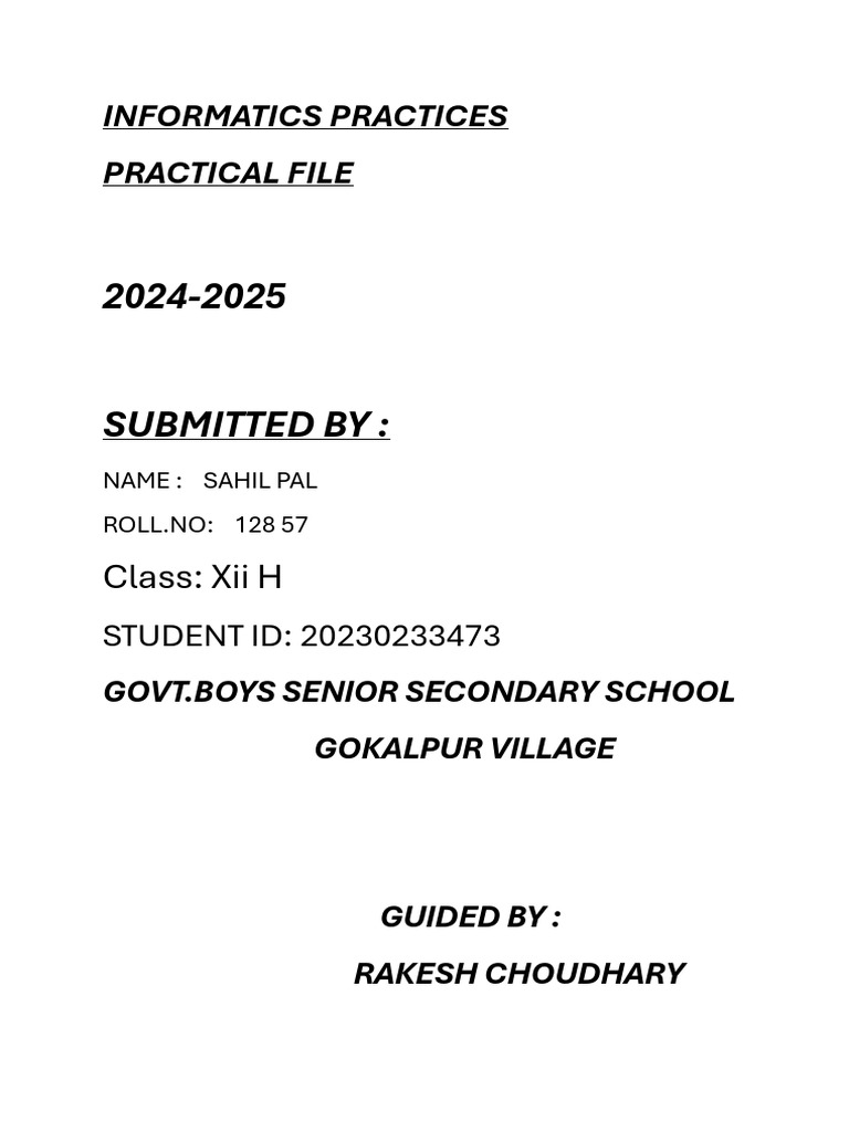 PRACTICAL FILE | PDF PRACTICAL FILE | PDF