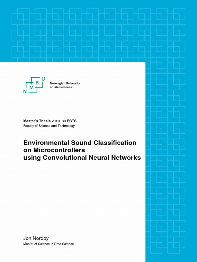 Nordby - Environmental Sound Classification on Microcontrollers using Convolutional Neural ...