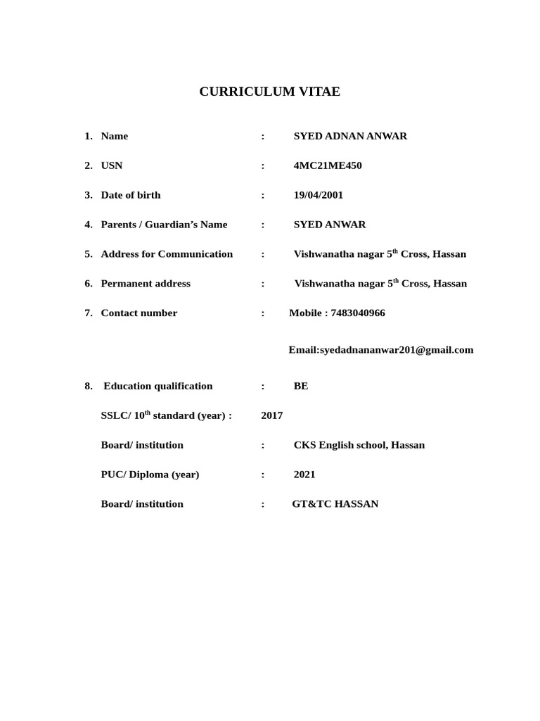 CV FINAL | PDF | Business Documents