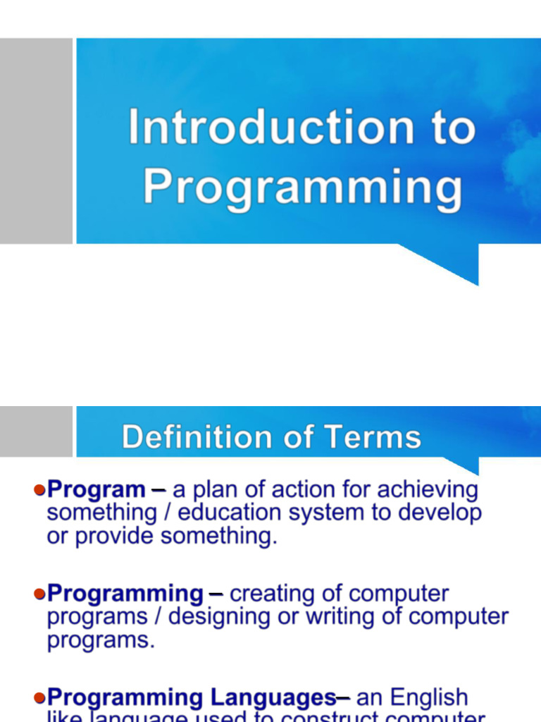 Introduction to Programming | PDF | Algorithms | Computer Program Introduction to Programming | PDF | Algorithms | Computer Program