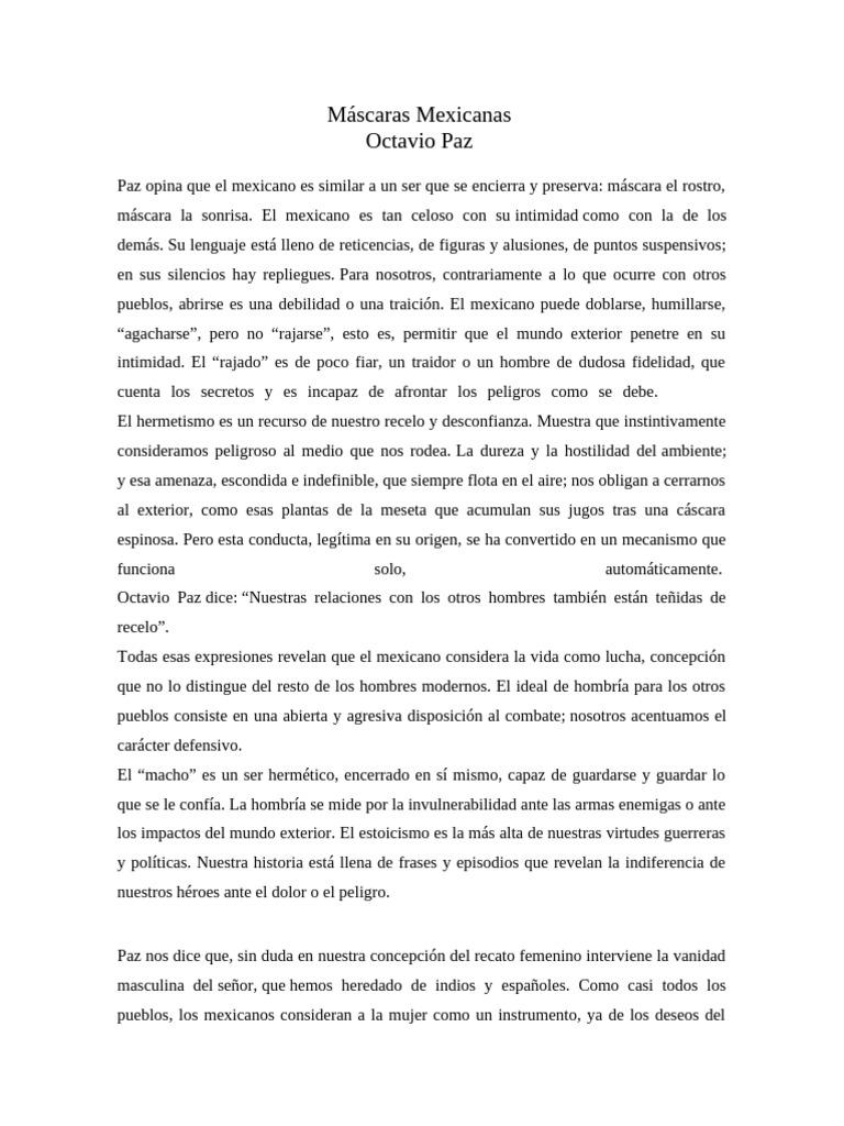 Máscaras Mexicanas: Identidad y Hermetismo | PDF | Mujer | México