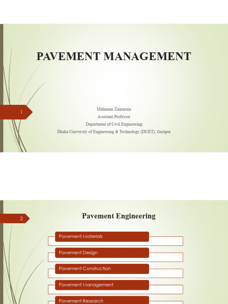 13. Pavement Management | PDF | Road Surface | Life Cycle Assessment