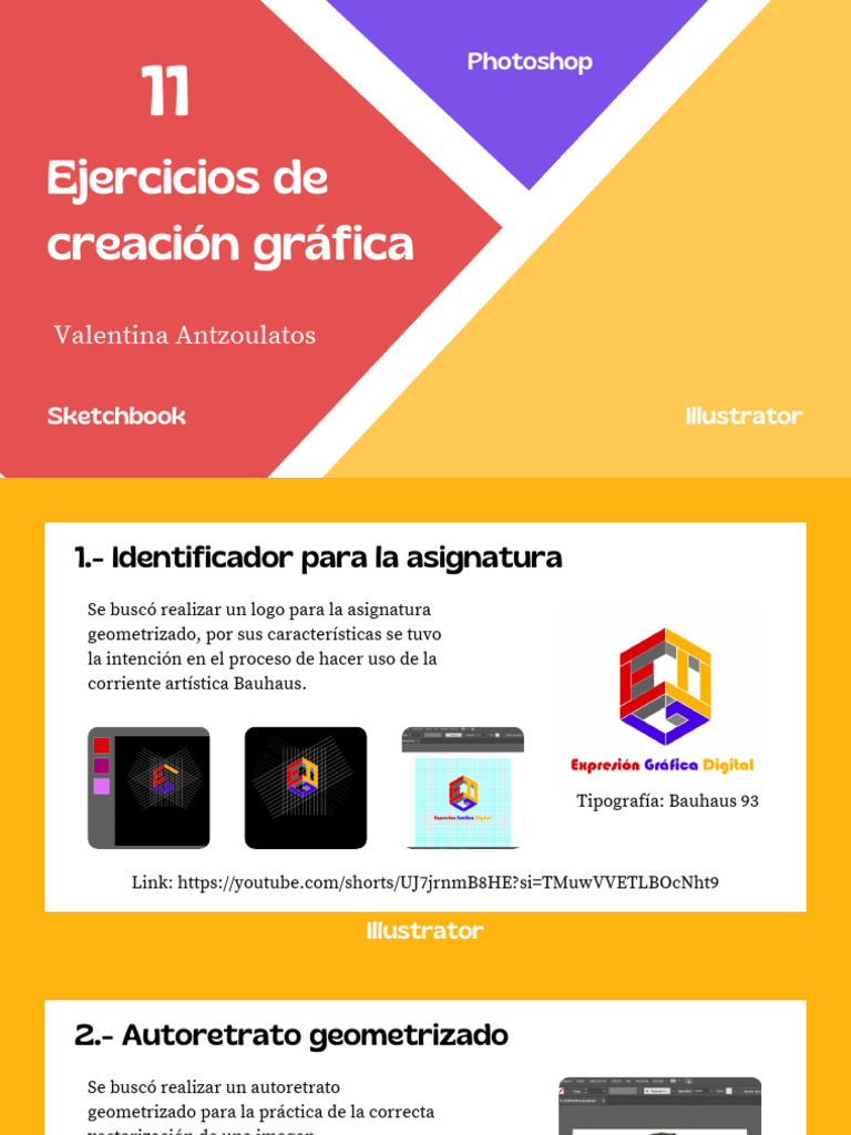 11 Ejercicios_Antzoulatos Valentina-1 | PDF | Adobe Photoshop | Ilustrador Adobe