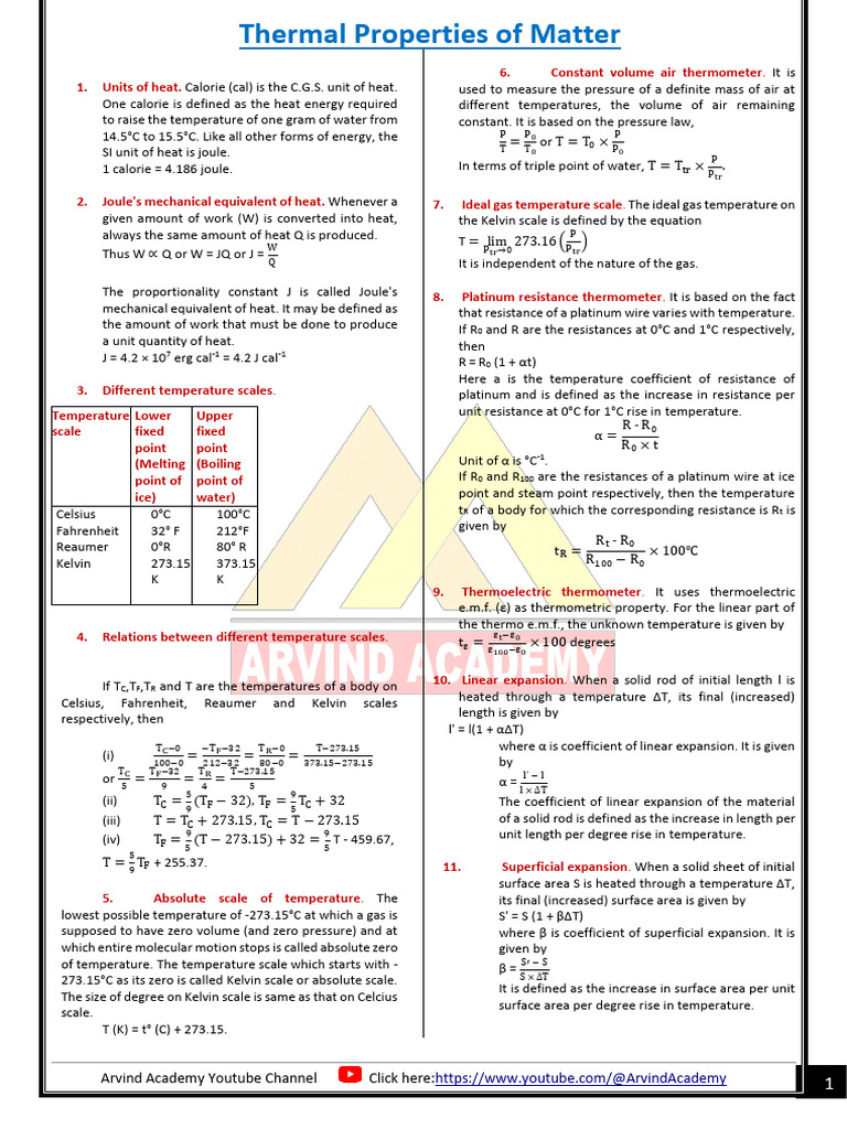 Chap 11 Thermal Properties of Matter | PDF | Thermal Expansion | Temperature