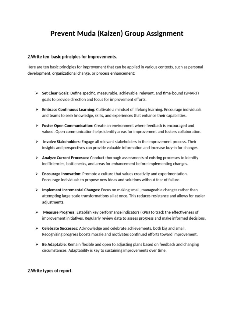 Prevent Muda Group Assignment | PDF | Audit | Standardization