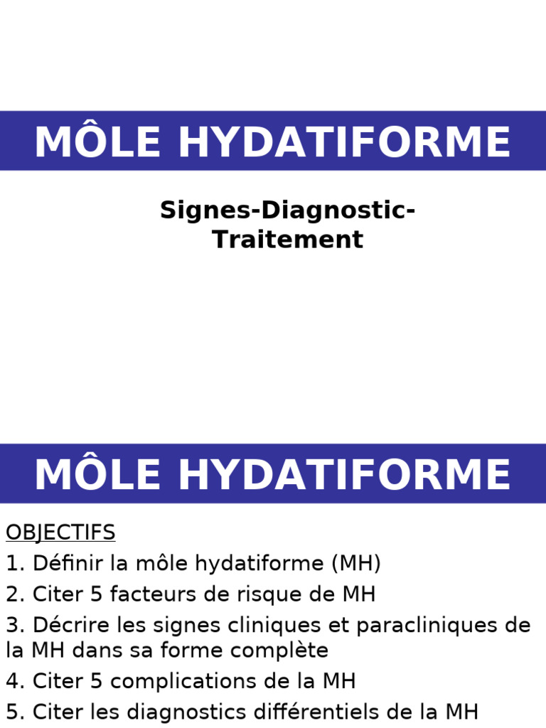 Môle hydatiforme : Diagnostic et Traitement | PDF | Reproduction ...