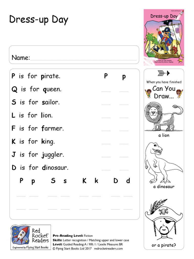 Pre-Reading Fiction Set A Worksheets | PDF