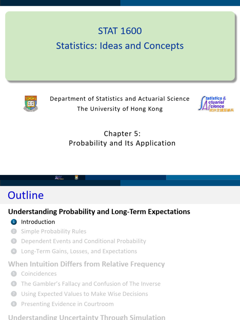 STAT1600 (24-25, 1st) Chapter 5 - Probability and Its Application (2) | PDF | Probability ...