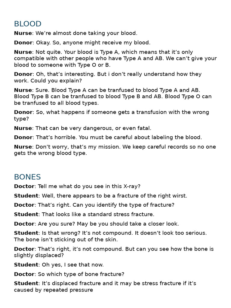 Speaking | PDF | Blood Type | Blood Transfusion