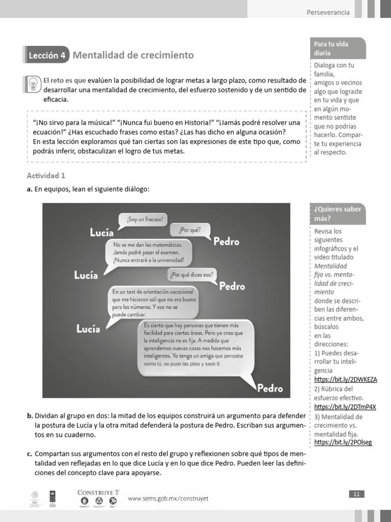 Mentalidad de Crecimiento y Perseverancia | PDF | Aprendizaje | Cognición