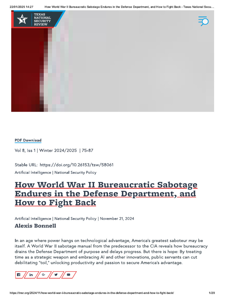 How World War II Bureaucratic Sabotage Endures in The Defense ...