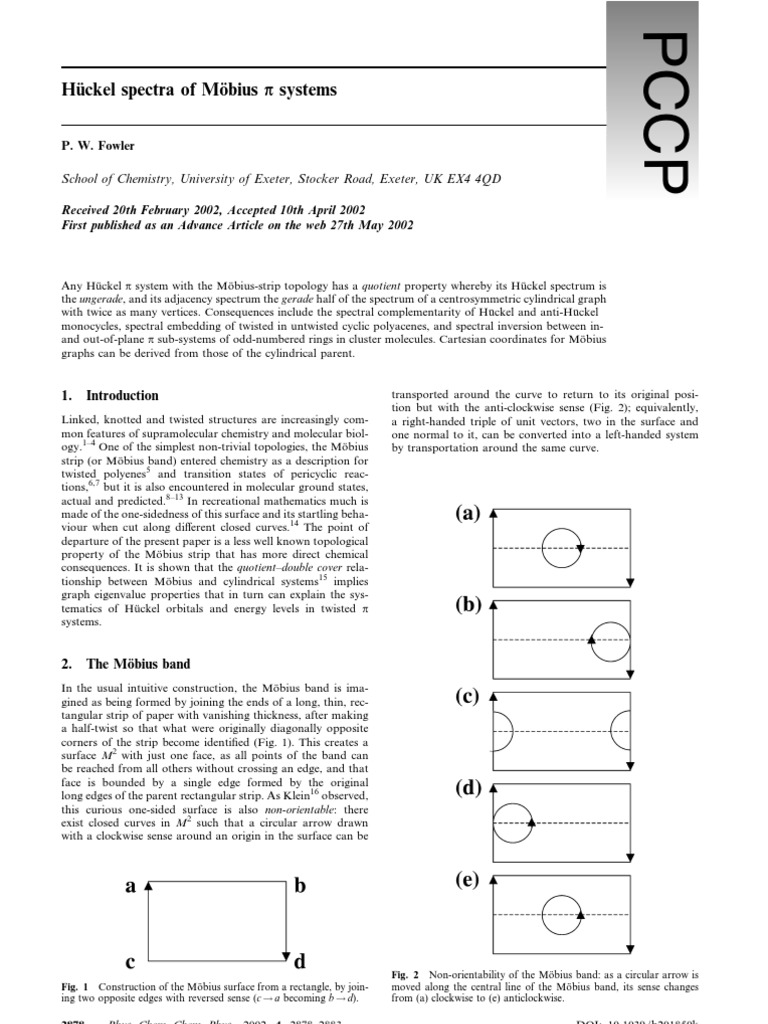 P. W. Fowler - Huckel Spectra of Mobius Pi Systems | PDF | Eigenvalues ...