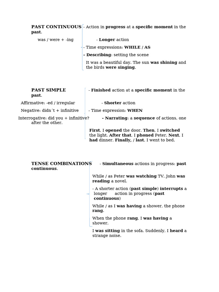 Past Continuous and Past Simple Diagram | PDF | Verb | Linguistics