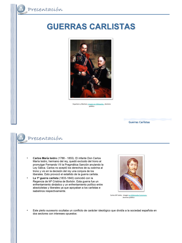 Resumen de las Guerras Carlistas | PDF | Pretendientes al trono español ...