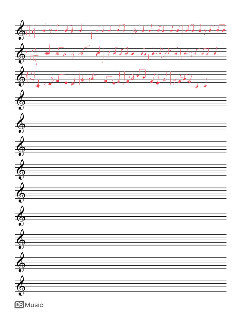 Blank Treble Clef (Manuscript) Paper | PDF