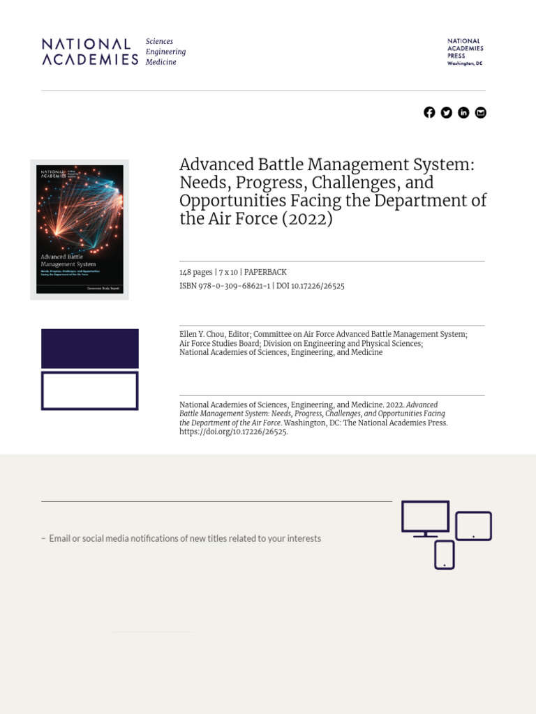 Advanced Battle Management System: Needs, Progress, Challenges, and Opportunities Facing The ...