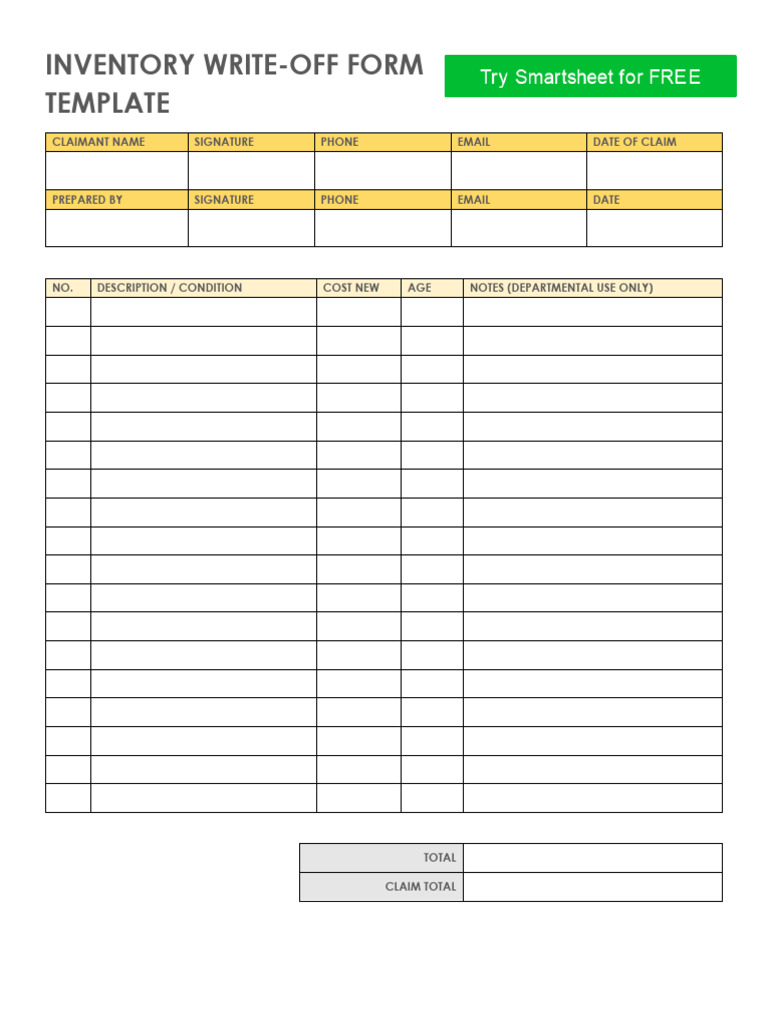 IC Inventory Write Off Form 11311 - PDF | PDF