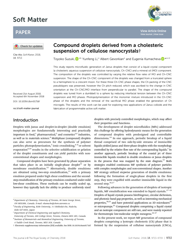 Microfluidic Janus Droplet Generation | PDF | Emulsion | Liquids
