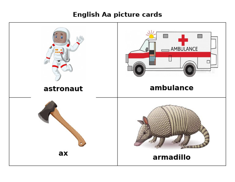 Aa Word Cards English | PDF