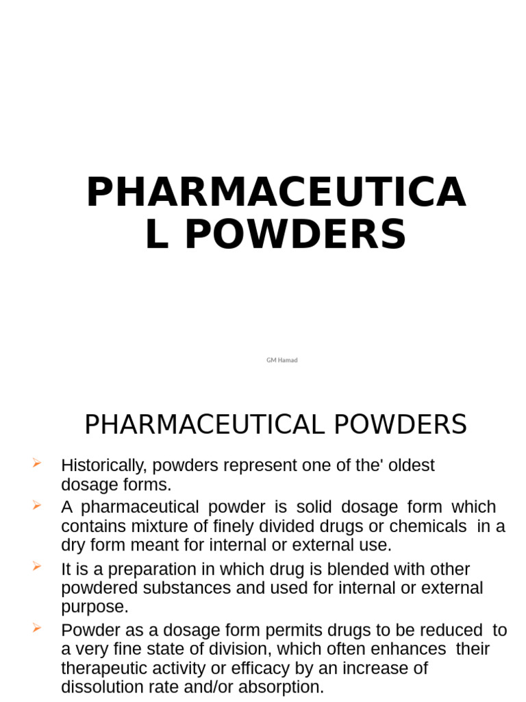 Pharmaceutical Powders | PDF | Tablet (Pharmacy) | Pharmaceutical ...