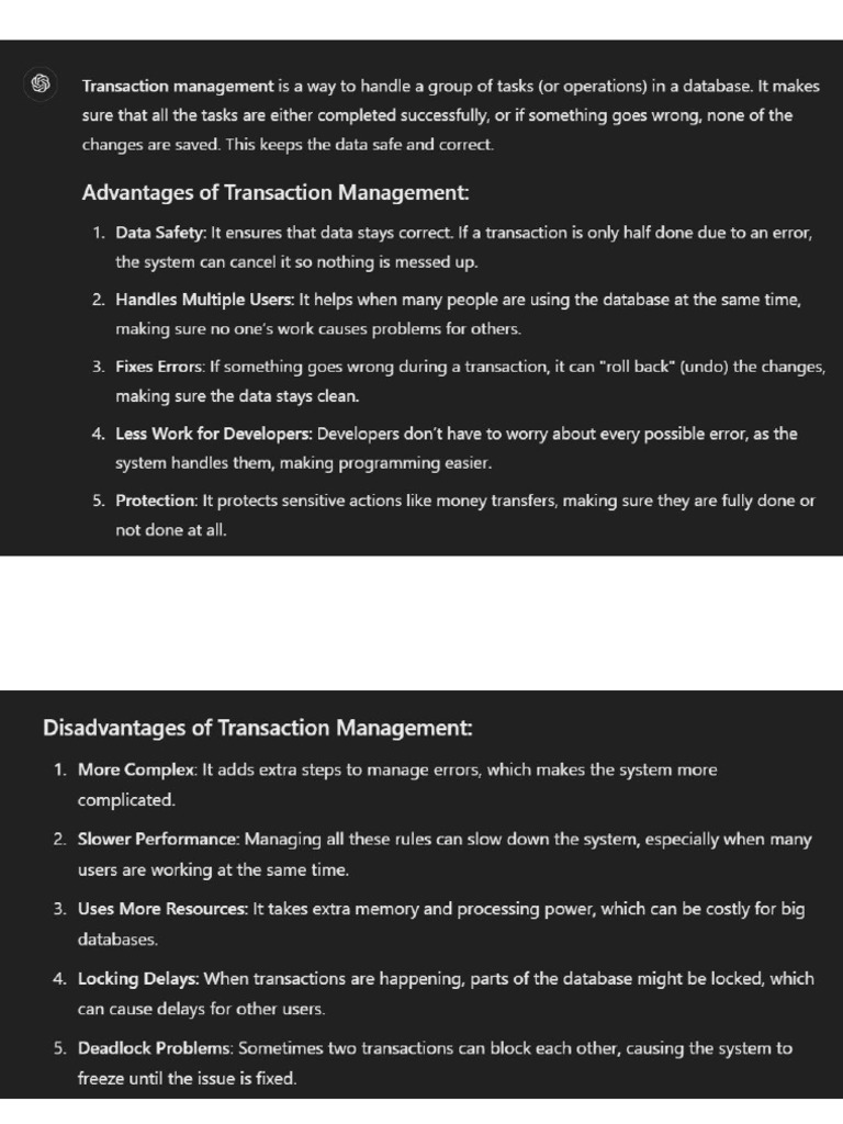 Transaction Management Unit 5 | PDF