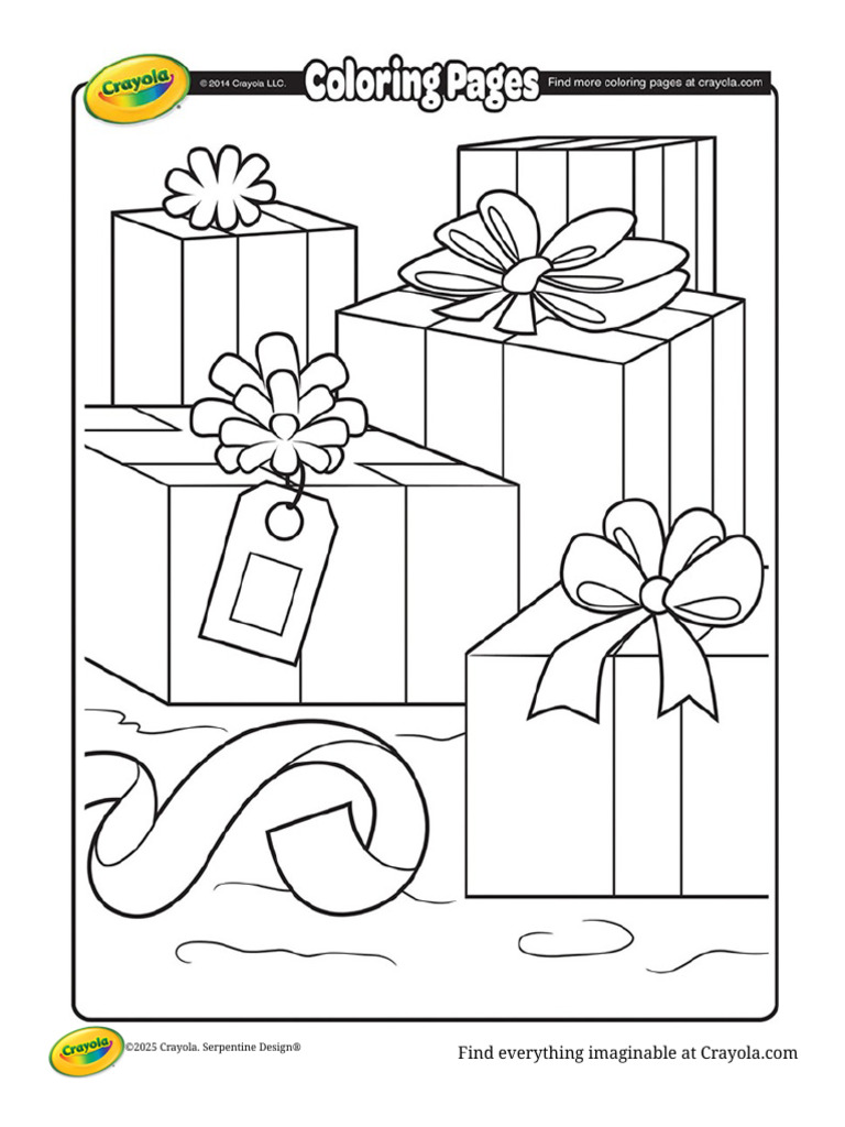 Christmas Packages Free Printable Coloring Sheet For Kids | PDF