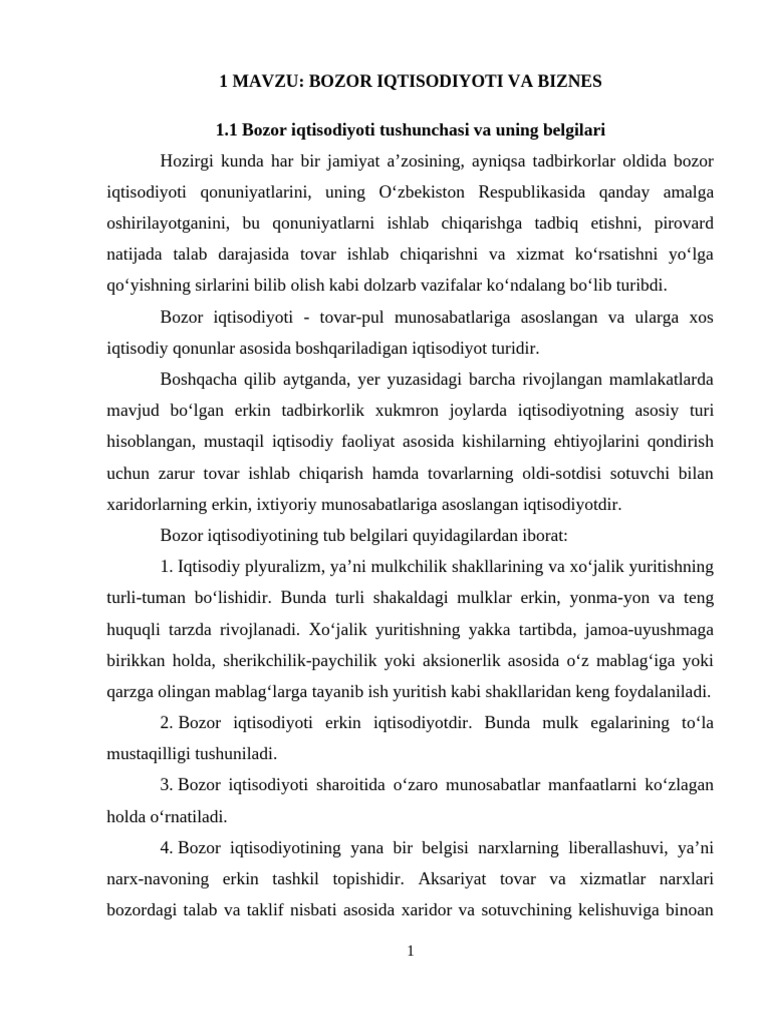 Biznes Kirish Kitob | PDF