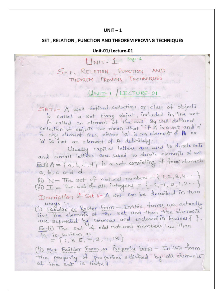 Cs-302 Discrete Structure Complete Handwritten Notes | PDF | Group ...