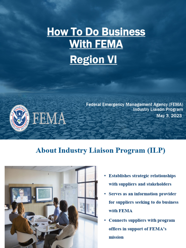 Region VI - How To Do Business With FEMA Presentation FY23 SLIDE DECK | PDF | Federal Emergency ...