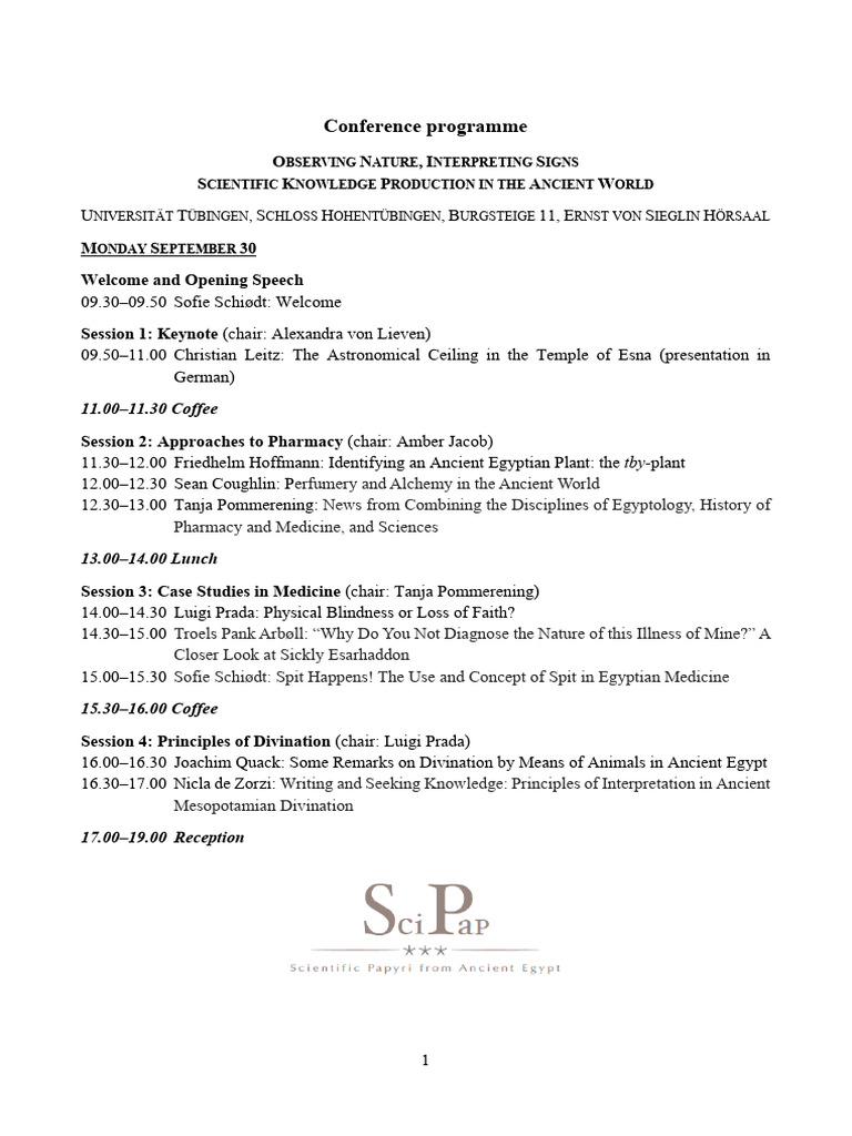 Conference Programme | PDF | Astrology