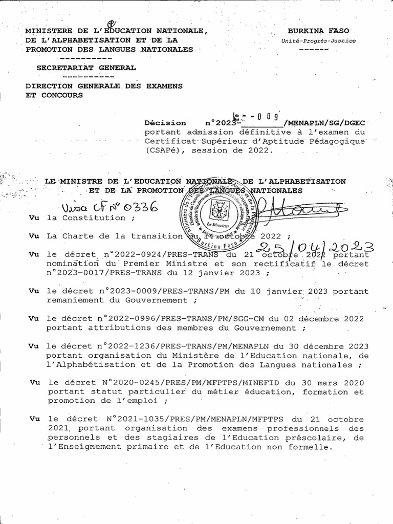 Admission CSAPé 2022 Sud Ouest | PDF