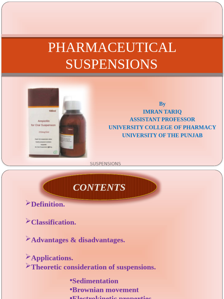Suspensions | PDF | Suspension (Chemistry) | Colloid