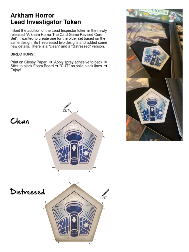 Arkham Horror Lead Investigator Token | PDF