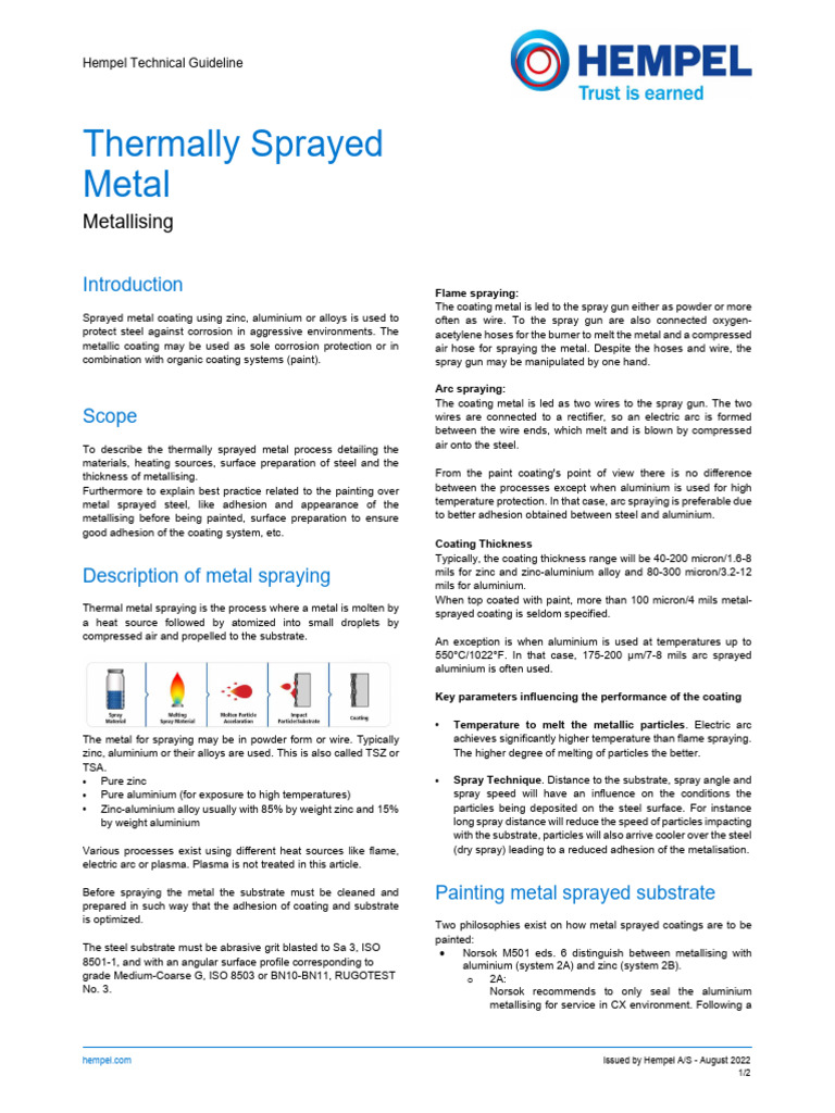 Thermally Sprayed Metal | PDF | Metals | Corrosion