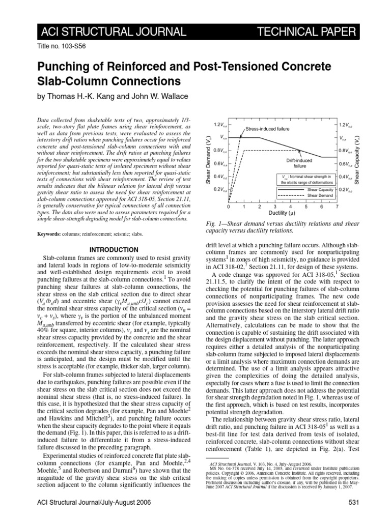 Punching of Reinforced and Post-Tensioned Concrete Slab-Column ...
