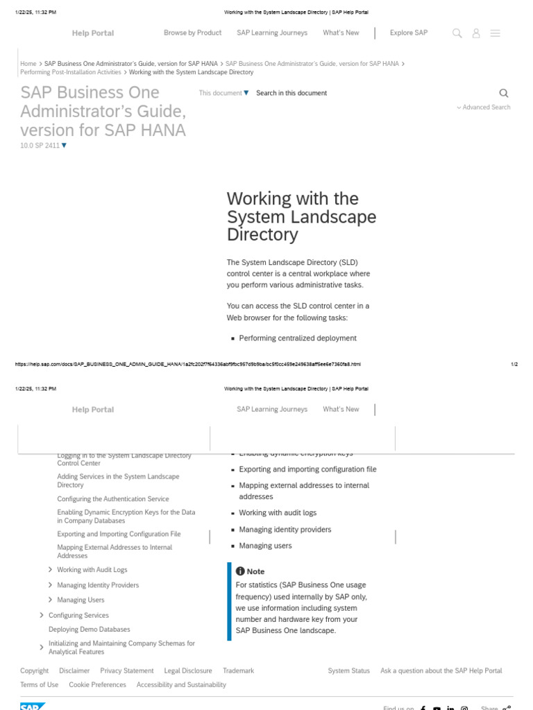 Working With The System Landscape Directory - SAP Help Portal | PDF ...