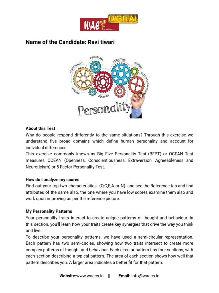 Big Five Personality Test Guide | PDF