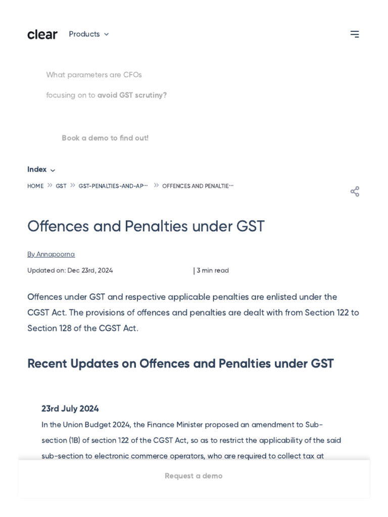 GST Offences and Penalties Overview | PDF | Value Added Tax | Taxes