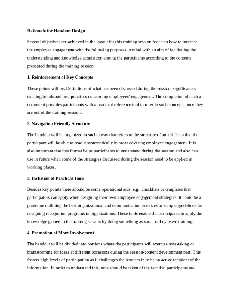 Effective Handout Design for Employee Engagement | PDF | Infographics ...
