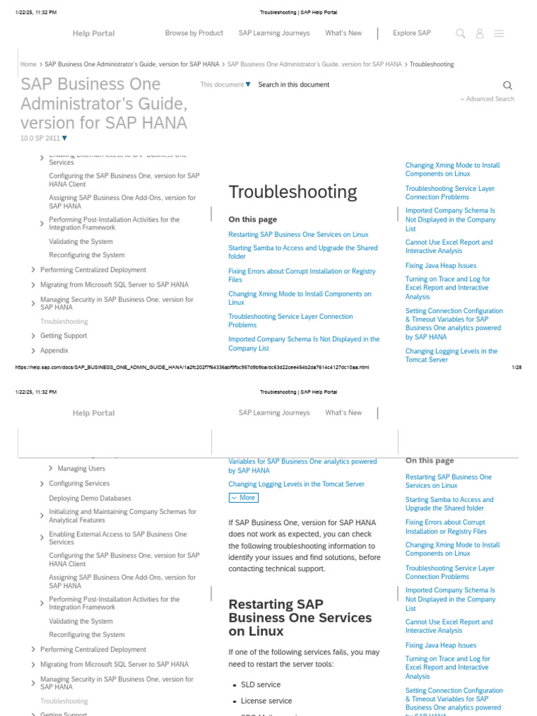 Troubleshooting _ SAP Help Portal | PDF | Windows Registry | Microsoft Sql Server