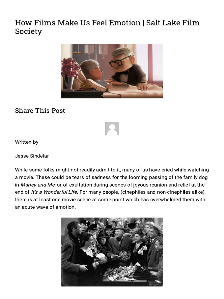 How Films Make Us Feel Emotion _ Salt Lake Film Society | PDF | Empathy ...